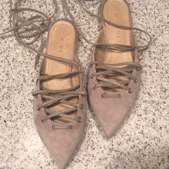 M. Gemi | Shoes | Mgemi Laceup Grey Flats | Poshmark